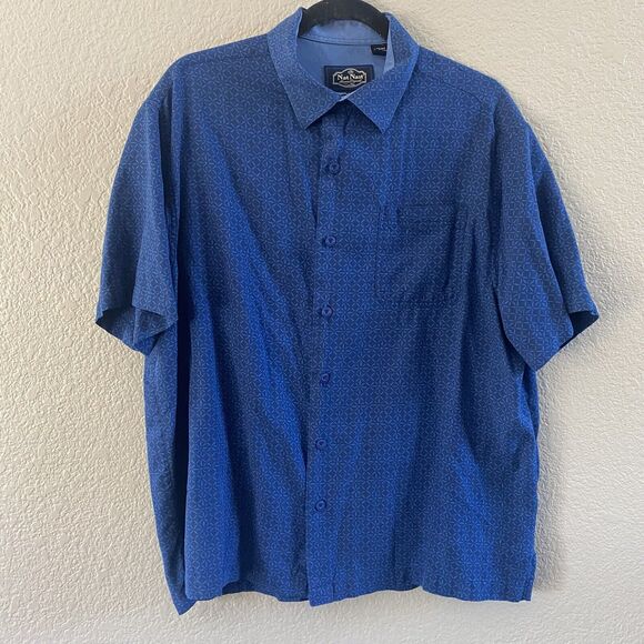 Nat Nast | Shirts | Nat Nast Shirt Mens Large Blue Geometric Silk ...